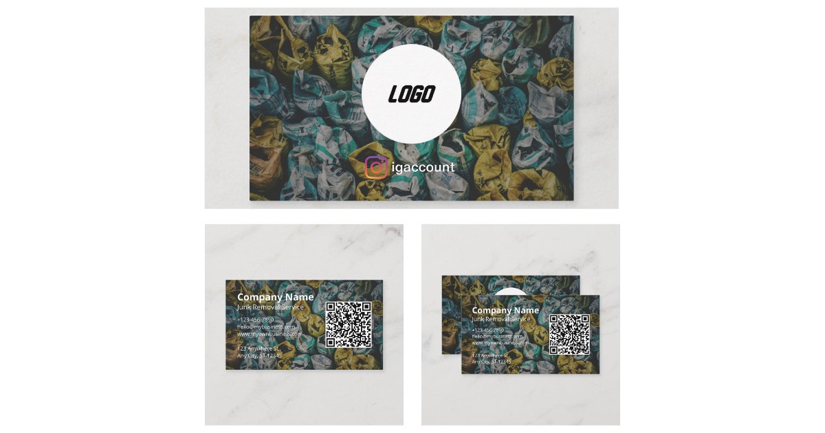 Junk Removal Dumpster QR Code Logo Business Card | Zazzle