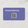 Junk Removal Trash Recycling QR Code Business Card | Zazzle