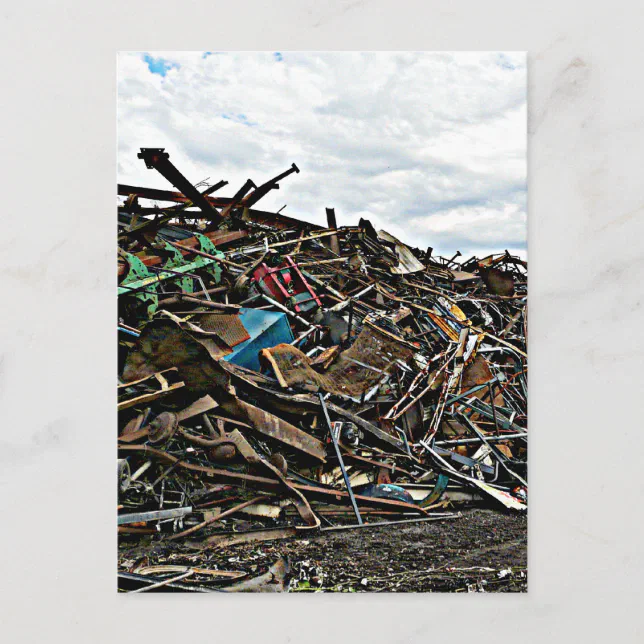 Junk Yard Scrap Metal at Depot Postcard | Zazzle
