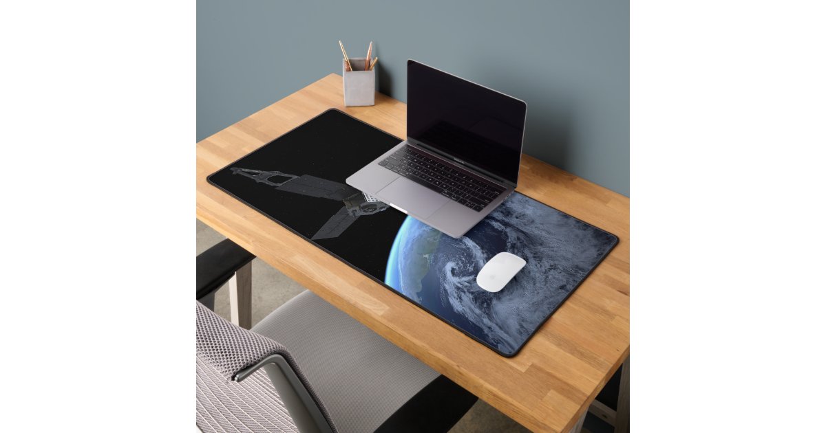 Juno Spacecraft During Its Earth Flyby Desk Mat | Zazzle