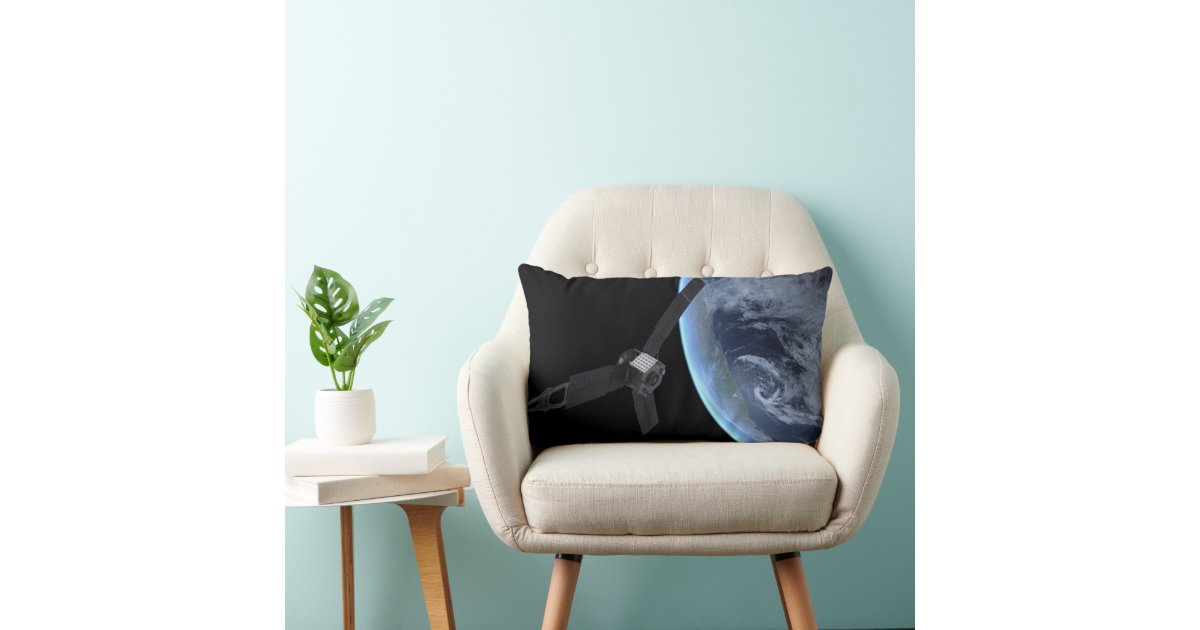 Juno Spacecraft During Its Earth Flyby Lumbar Pillow | Zazzle