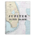 Jupiter FL Latitude Longitude Nautical Chart Notebook | Zazzle