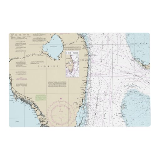 Jupiter, Florida Latitude Longitude Nautical Chart Placemat | Zazzle