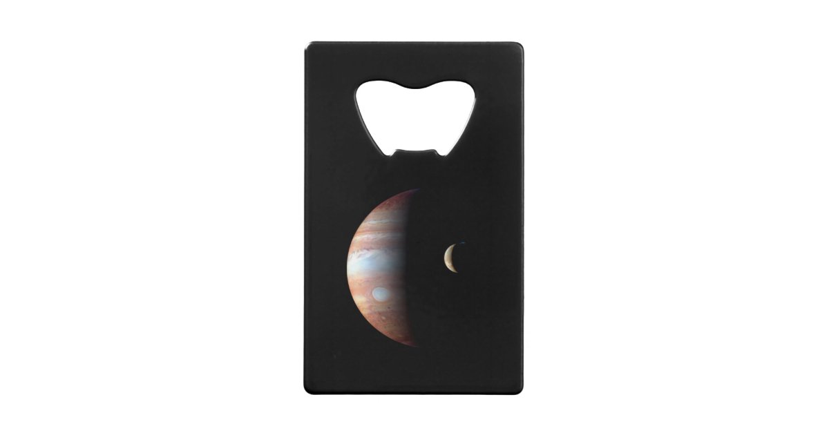 Jupiter Gas Giant Planet & Io Galilean Moon Credit Card Bottle Opener ...