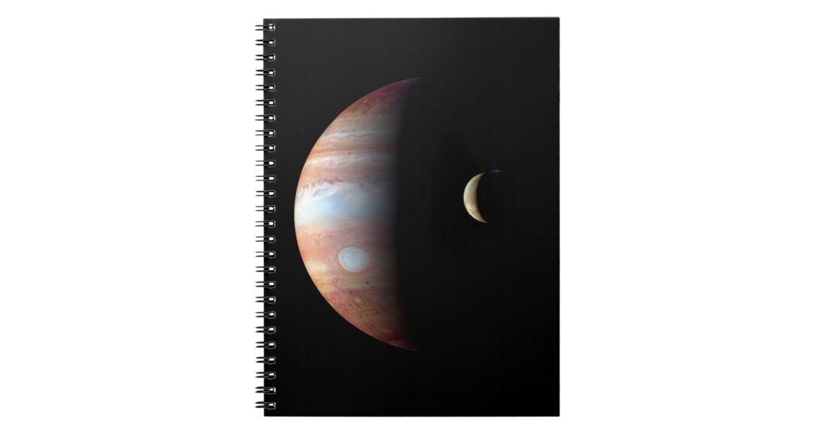 Jupiter Gas Giant Planet & Io Galilean Moon Notebook | Zazzle