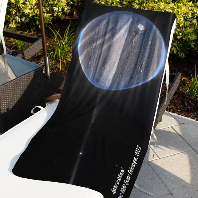 Jupiter in Infrared, James Webb Space Telescope Beach Towel | Zazzle