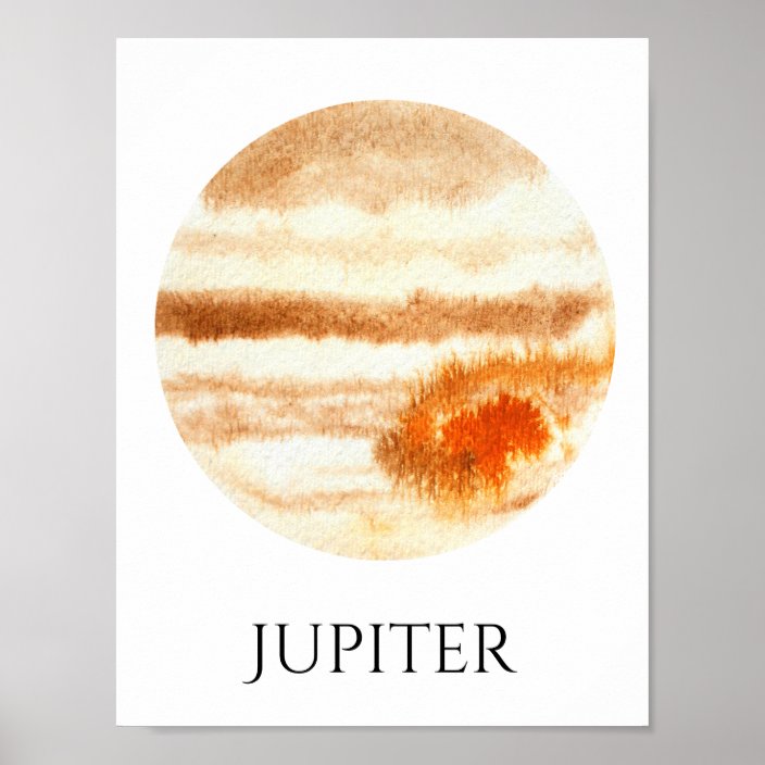 Jupiter Planet Watercolor Poster | Zazzle.com