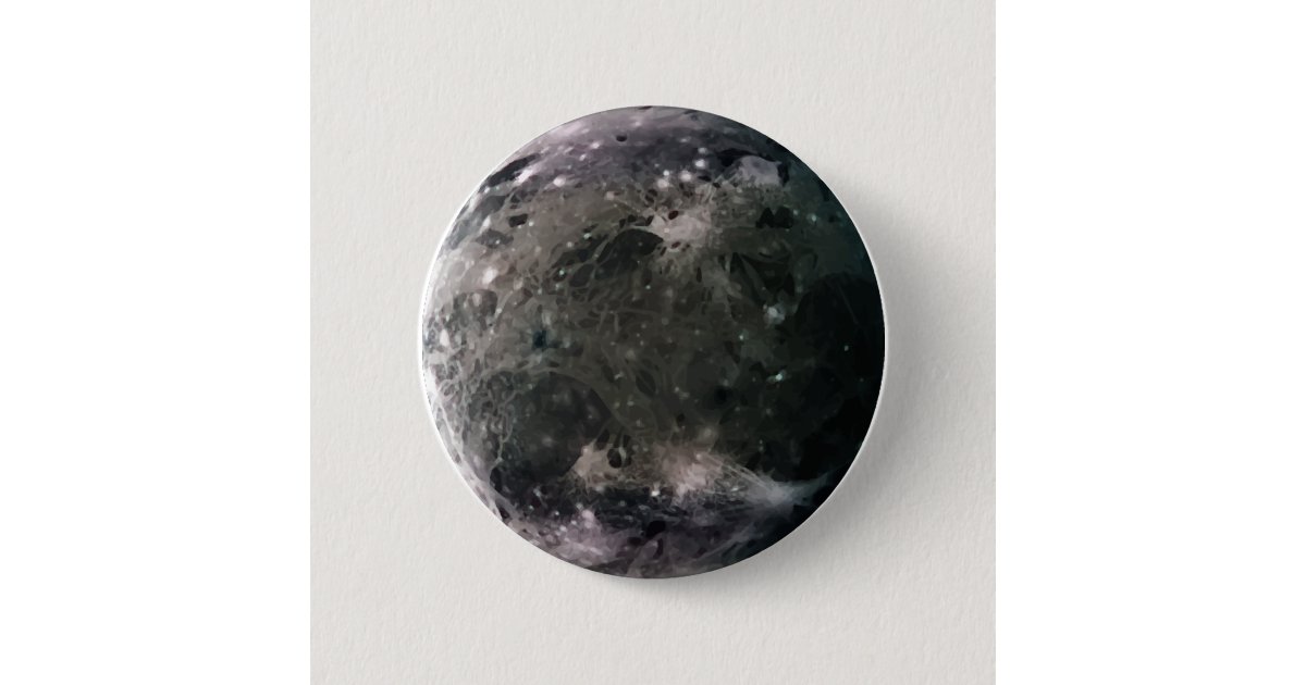 Jupiter's moon Ganymede Pinback Button | Zazzle