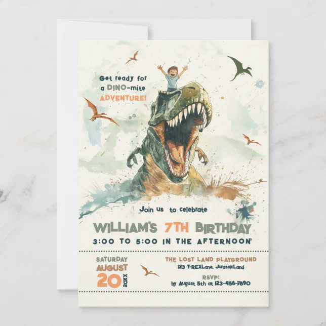 Jurassic Dino Ride Birthday Party Invitation | Zazzle