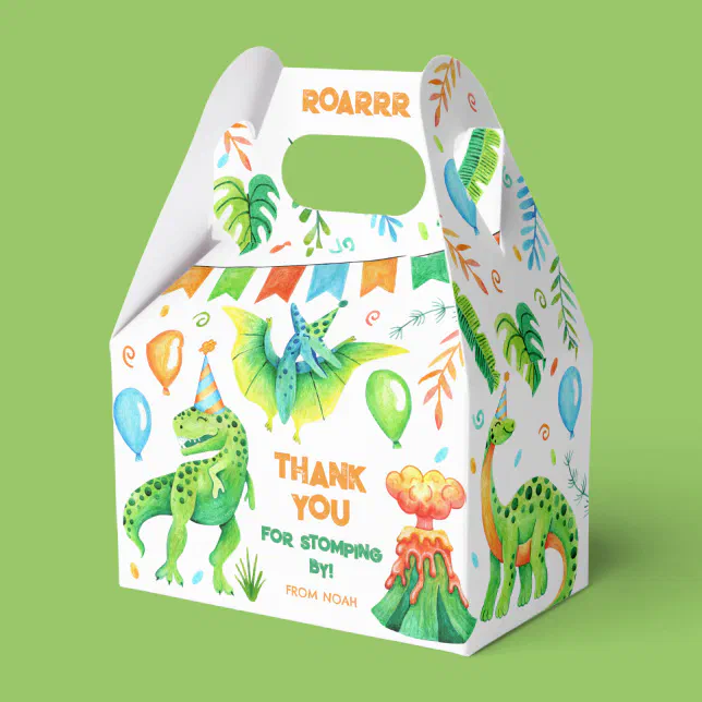 Jurassic Dinosaurs Boy's Birthday Dino Party Favor Boxes | Zazzle