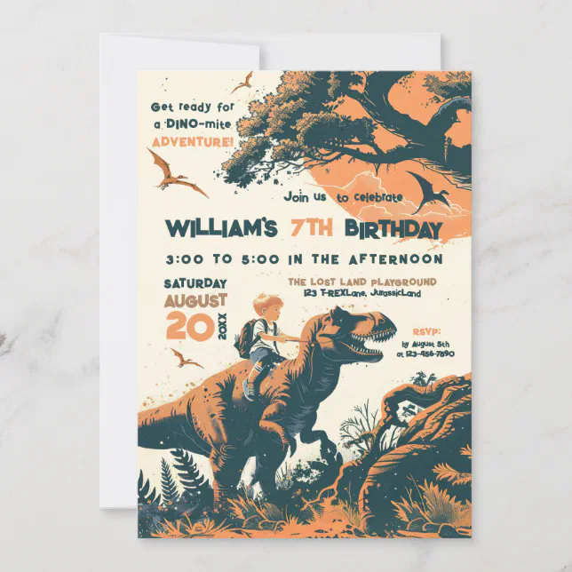 Jurassic Ride Birthday Party Invitation | Zazzle