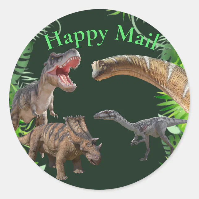 Jurassic World Dinosaurs jungle Classic Round Sticker | Zazzle