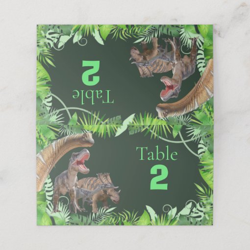 Jurassic World Dinosaurs Table Number Place Card | Zazzle