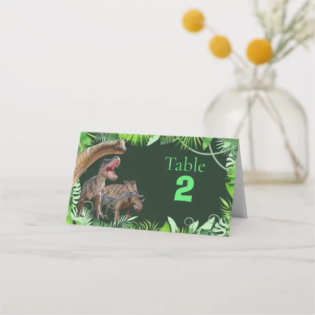 Jurassic World Dinosaurs Table Number Place Card | Zazzle