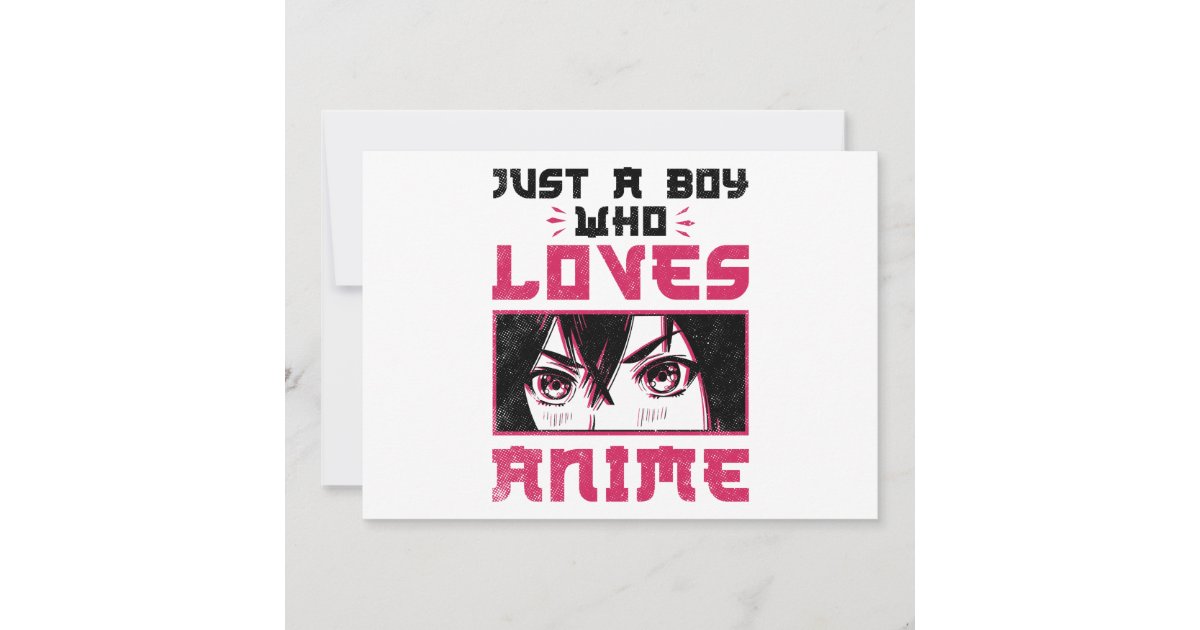 Just a Boy Who Loves Anime Weeb Otaku Invitation | Zazzle