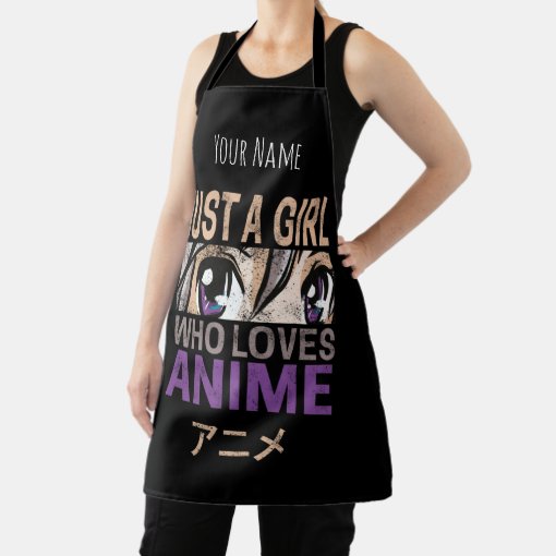 Just a Girl Who Loves Anime Vintage Manga Kawaii Apron | Zazzle