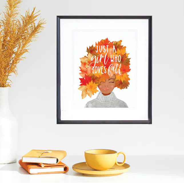 Just A Girl Who Loves Fall Watercolor Fall Beauty Poster | Zazzle