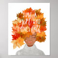 Just A Girl Who Loves Fall Watercolor Fall Beauty Poster | Zazzle