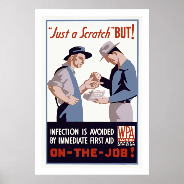 "Just a Scratch" First Aid Poster | Zazzle