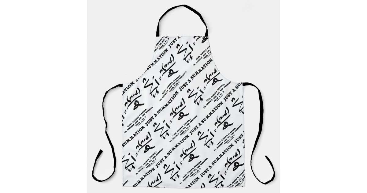 Just A Summation Math Equation Carl Gauss Formula Apron | Zazzle