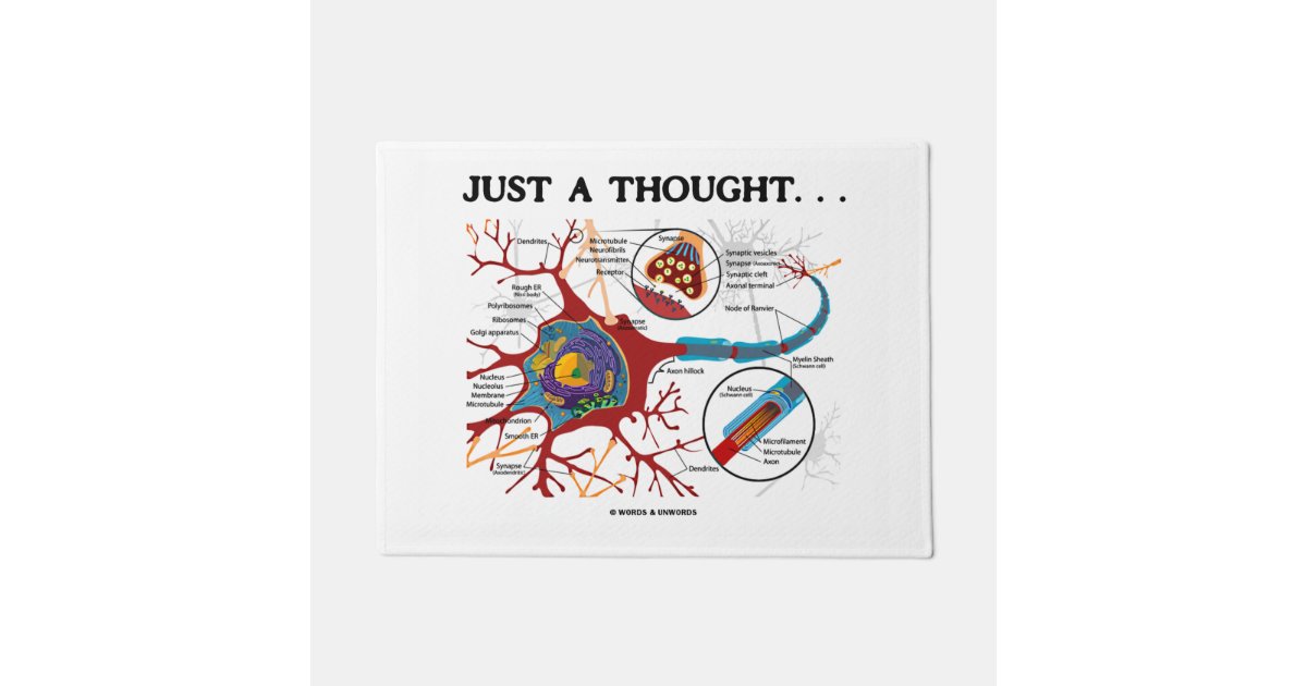 Just A Thought ... Neuron Synapse Geek Humor Doormat | Zazzle