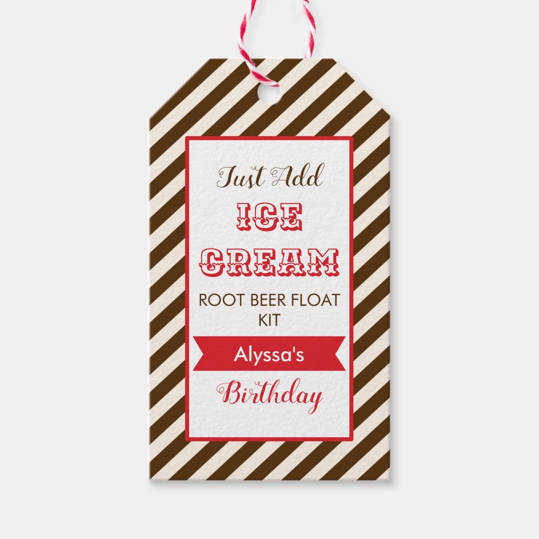 Just Add Ice Cream, Root Beer Float Favor Tags | Zazzle