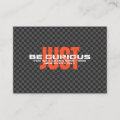 "Just Be Curious" Inspirational Quote Company Business Card | Zazzle
