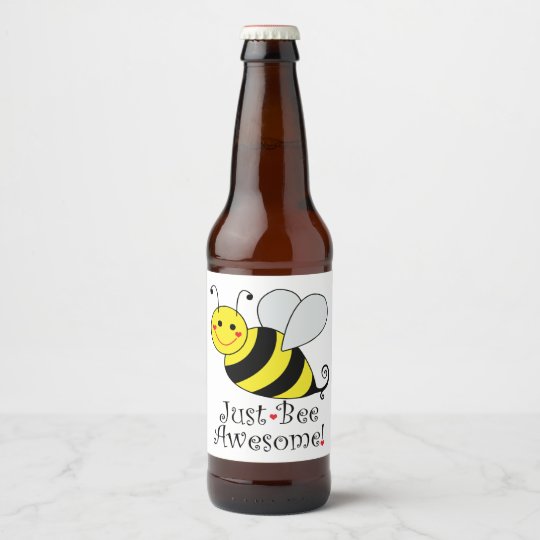 Just Bee Awesome Bumble Bee Beer Bottle Label | Zazzle.com
