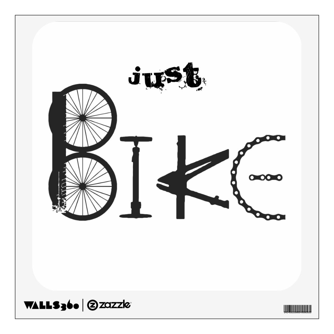 Just Bike" Graffiti from Bike Parts & Tire Tracks Wall Sticker | Zazzle