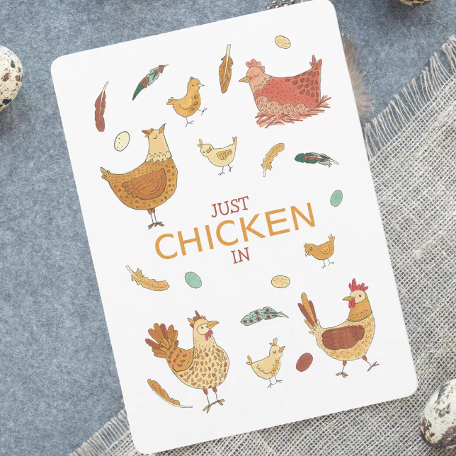 Just Checking In Chickens Personalized Message Card | Zazzle