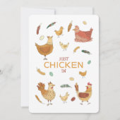 Just Checking In Hello Funny Hen Pun Cute Chickens Card | Zazzle