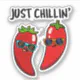 Just Chillin Funny Chili Peppers Pun Sticker | Zazzle
