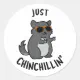 Just Chin-Chillin Funny Chinchilla Pun Classic Round Sticker | Zazzle