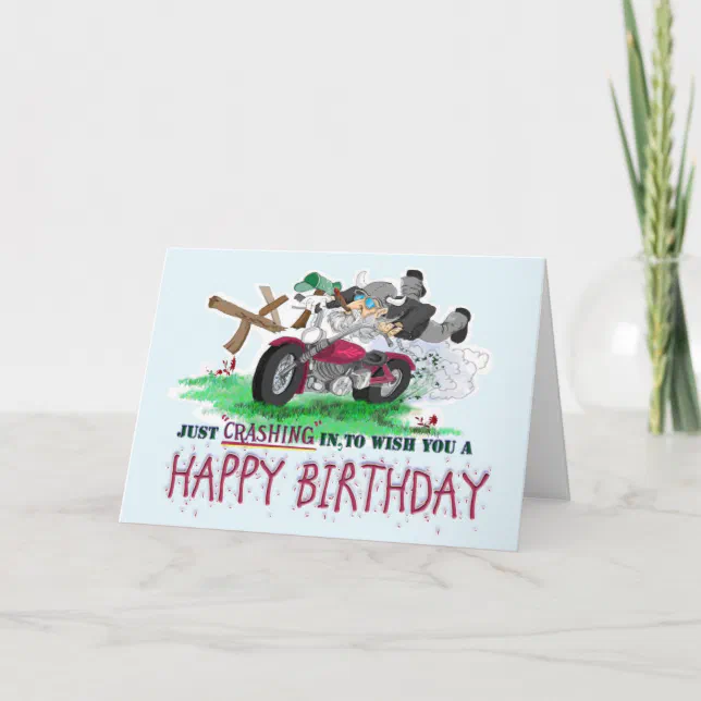 Just Crashing in to wish you a Happy Birthday! Card | Zazzle