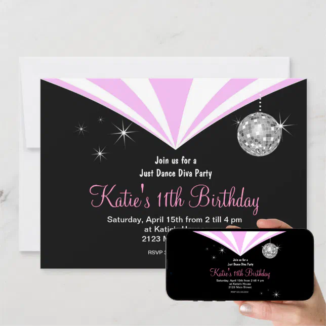 Just dance disco Diva party Invitation | Zazzle