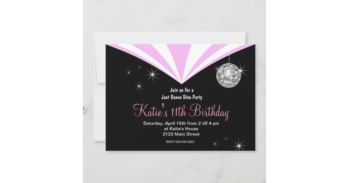 Just dance disco Diva party Invitation | Zazzle