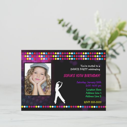Just Dance Party Disco Ball Photo Party Invitation | Zazzle