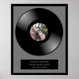 Just For The Record Personalized Photo Poster | Zazzle