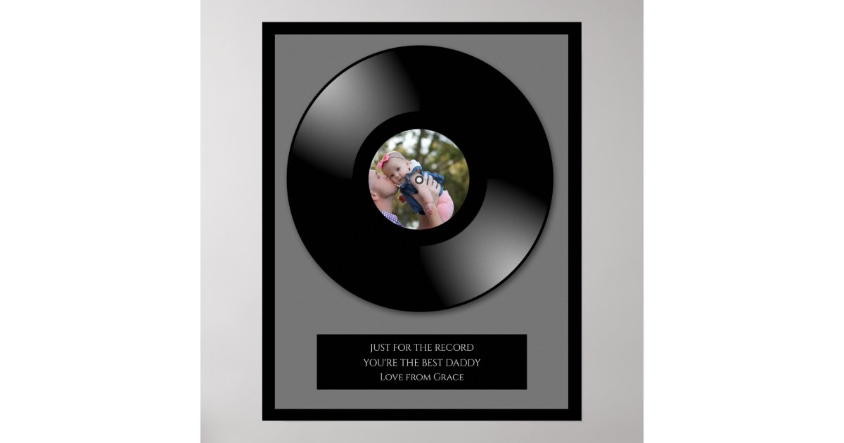 Just For The Record Personalized Photo Poster | Zazzle