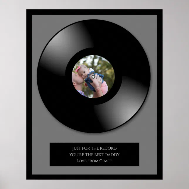 Just For The Record Personalized Photo Poster | Zazzle