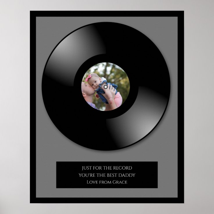 Just For The Record Personalized Photo Poster | Zazzle