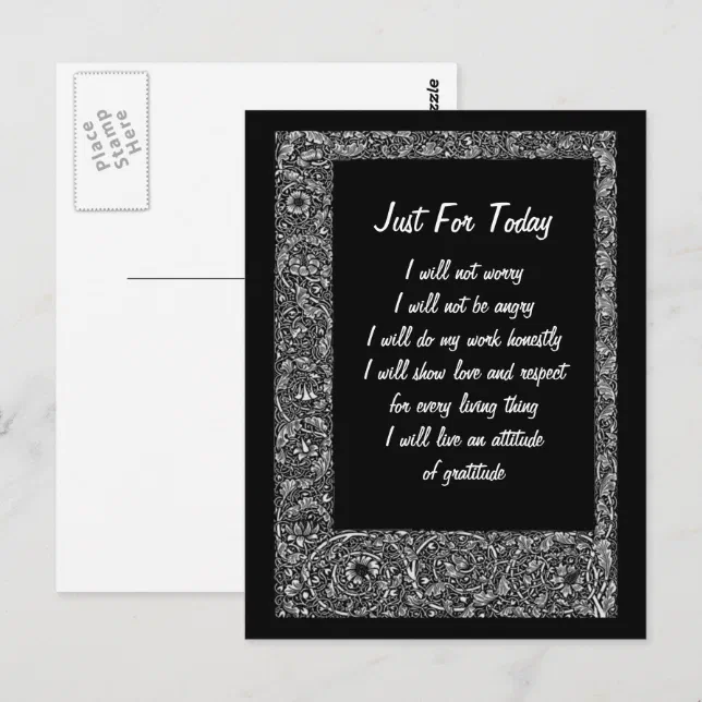 Just For Today Inspirational Postcard | Zazzle