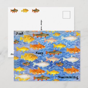 Just Keep Swimming-A Collection of Fish Postcard | Zazzle