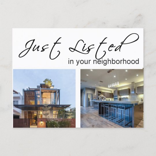 JUST LISTED Real Estate postcard | Zazzle.com