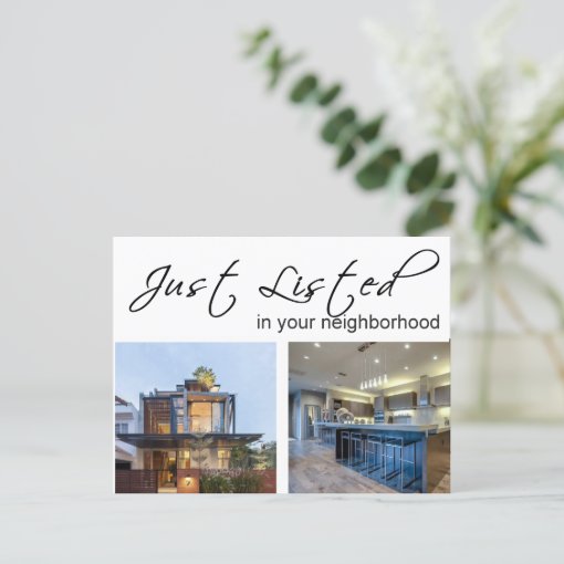 JUST LISTED Real Estate postcard | Zazzle