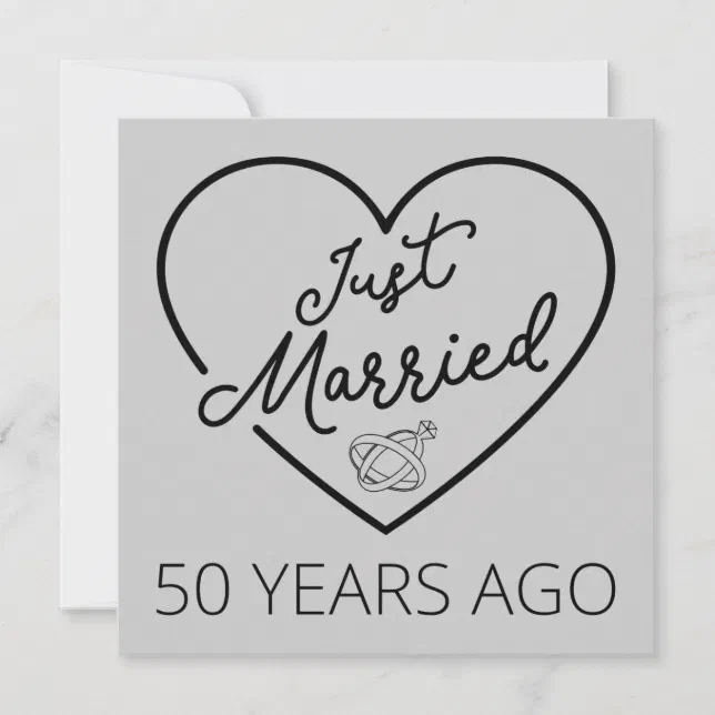 Just Married 50 Years Ago III Invitation | Zazzle