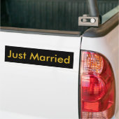Just Married Black Bumper Sticker, Gold Letters Bumper Sticker | Zazzle