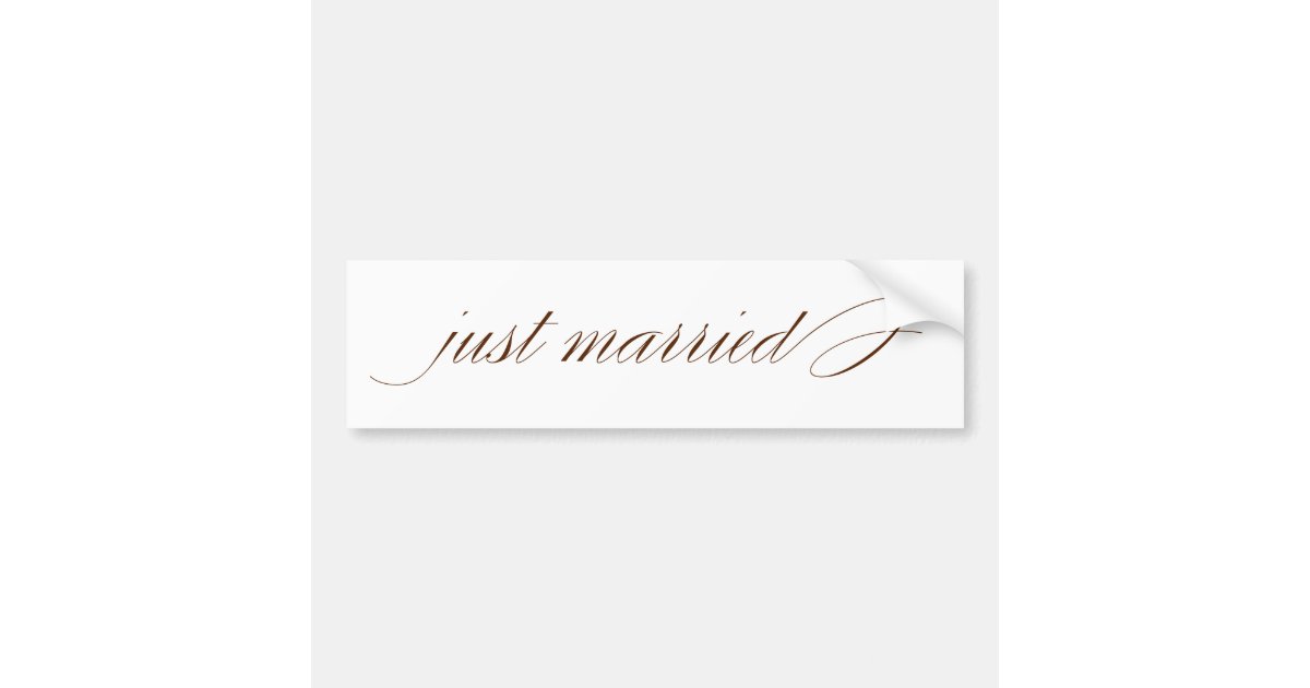 Just Married Bumper Sticker | Zazzle
