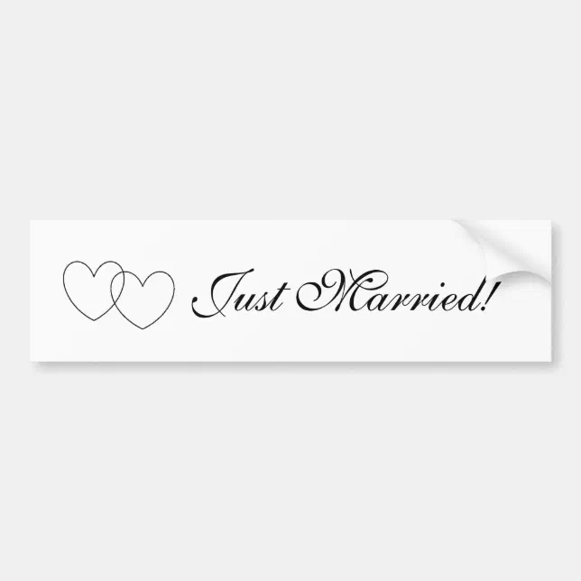 "Just Married!" Bumper Sticker | Zazzle