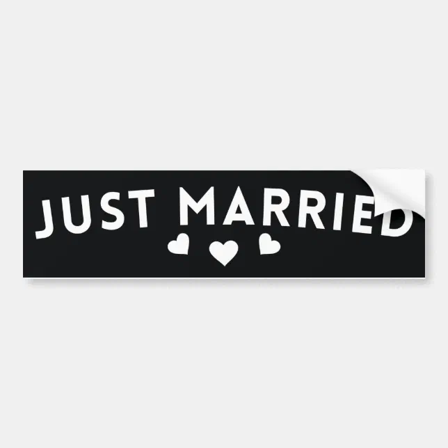Just Married Bumper Sticker | Zazzle